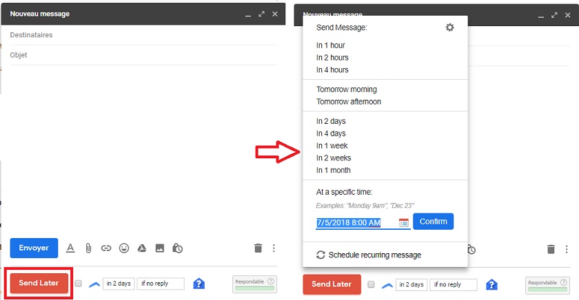 Gmail : comment programmer l'envoi d'un email